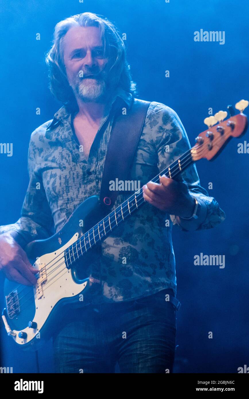 Phil Williams, bass guitarist performing with t band The Fabulous TH ...