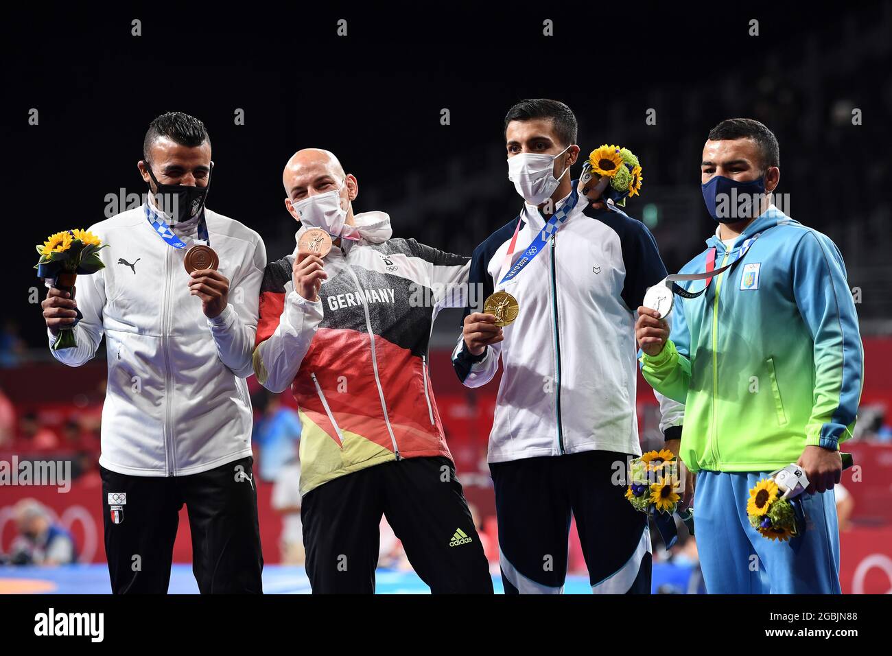 Chiba, Japan. 04th Aug, 2021. Wrestling/Greek-Roman: Olympic, 67 kg, men, bronze medal bout at ...