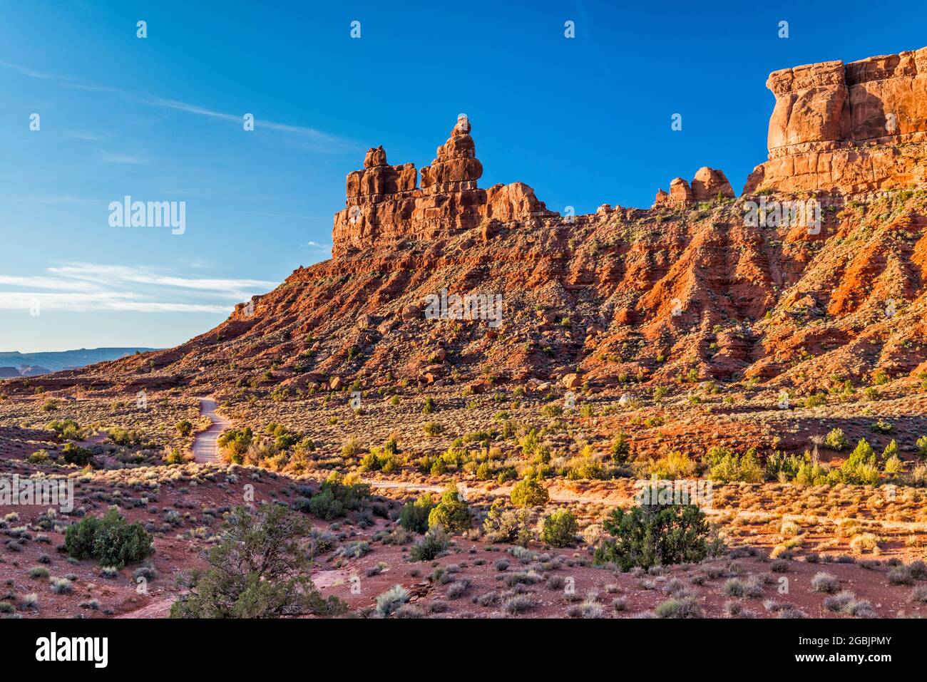 Sandstone pinnacles in Valley of the Gods, Bears Ears National Monument ...
