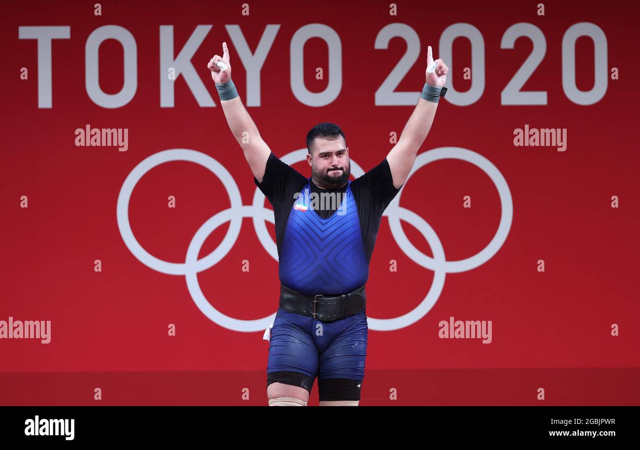 Tokyo, Japan. 4th Aug, 2021. Ali Davoudi of Iran celebrates after a ...