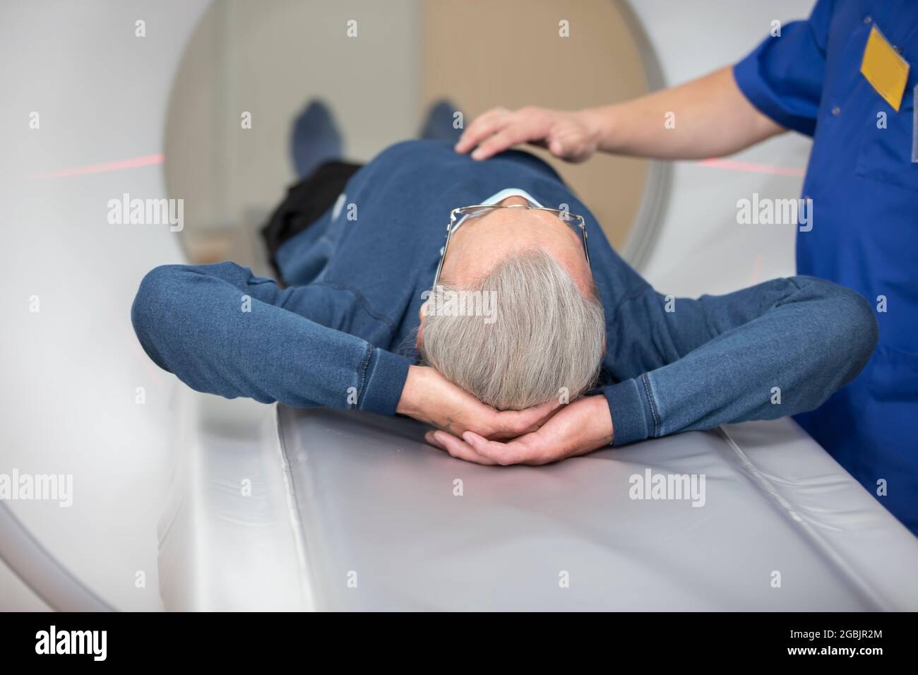 Hospital patients are doing magnetic resonance therapy Stock Photo - Alamy