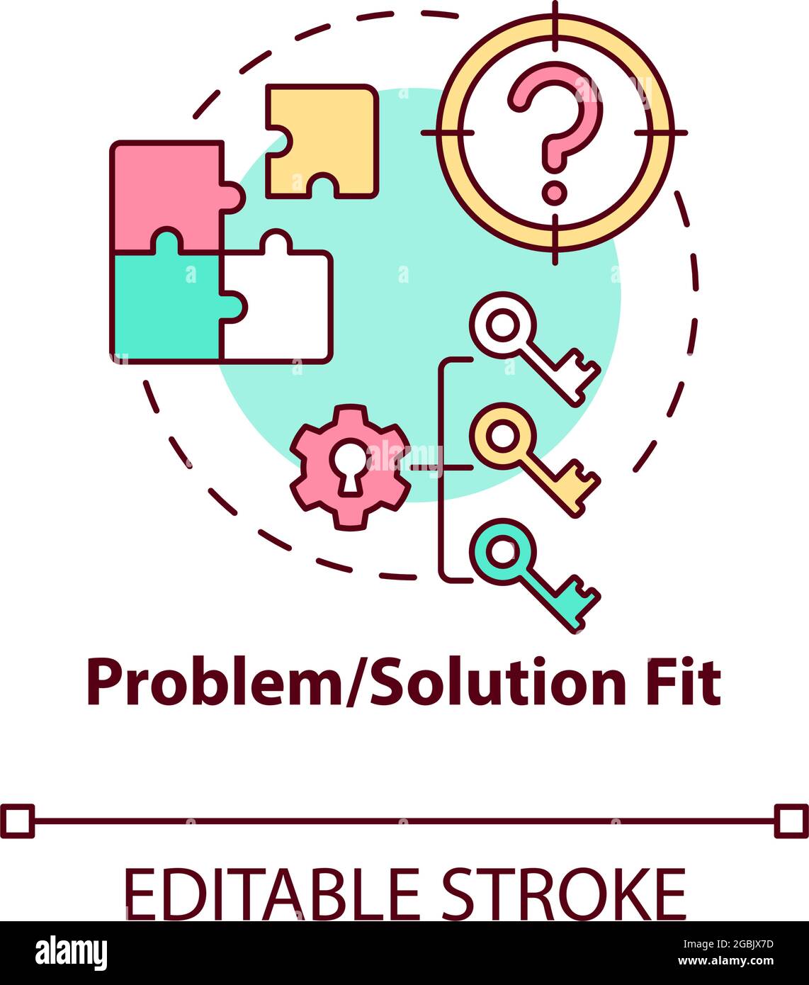Problem, solution fit concept icon. Market demand satisfaction ...