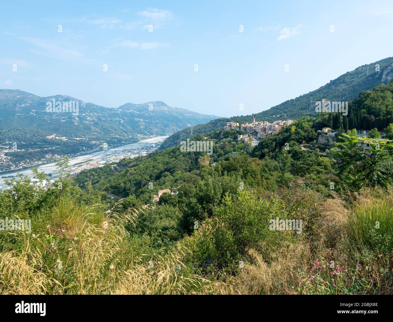 old village of Le Broc in the French Riviera back country mountains in ...