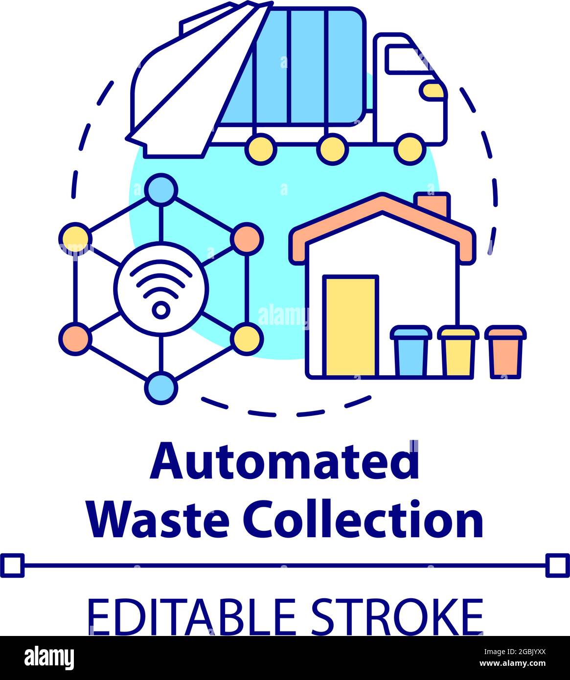 Automated waste collection concept icon Stock Vector Image & Art - Alamy