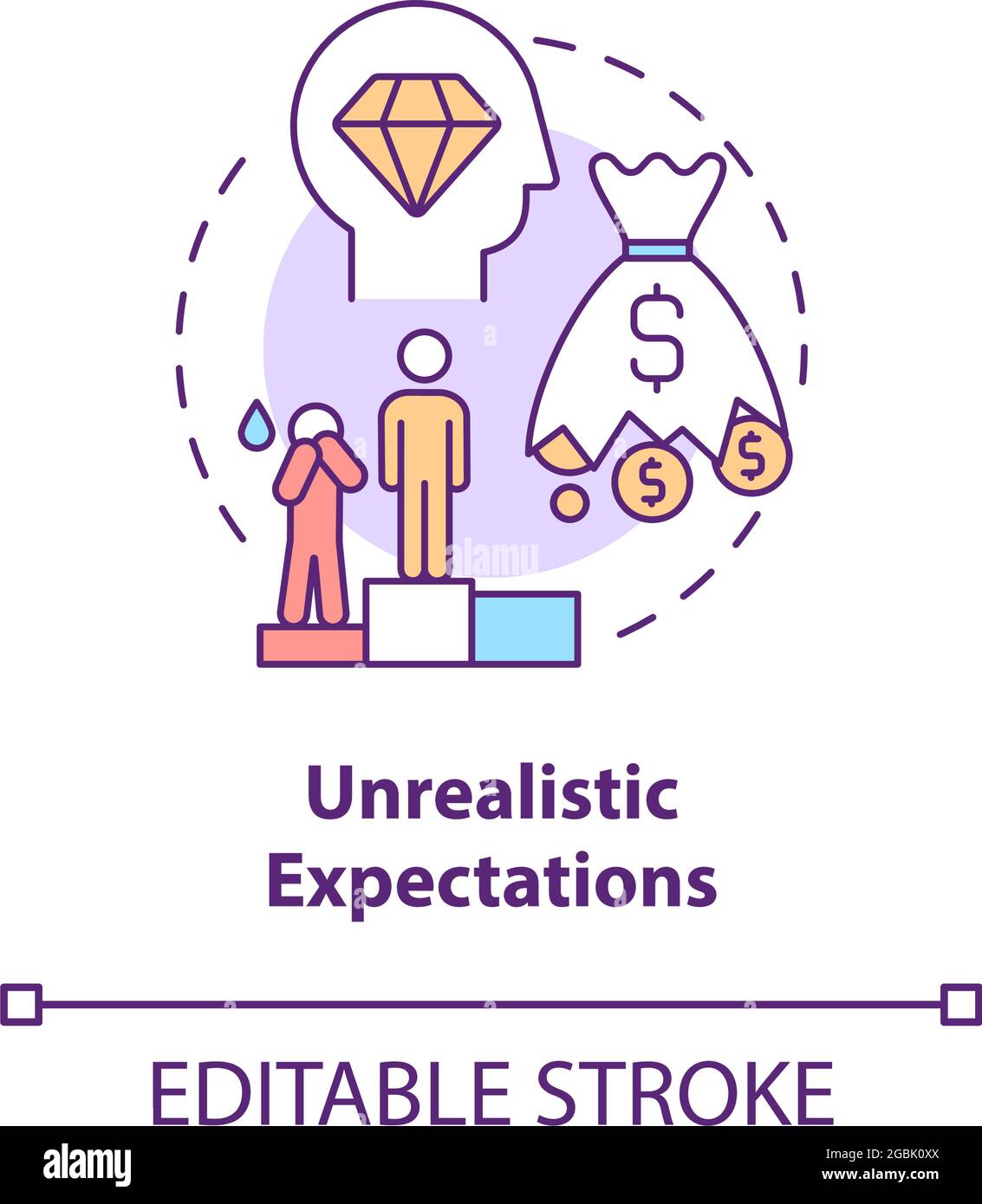 Unrealistic expectation concept icon Stock Vector Image & Art - Alamy