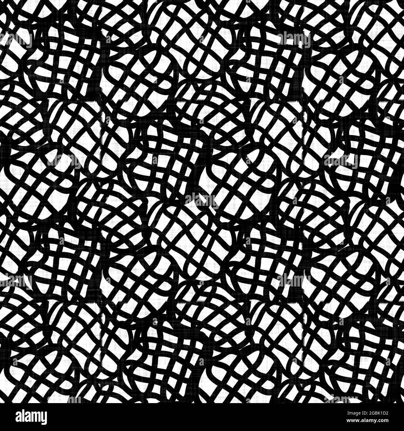 Seamless black white woven cloth geometric linen texture. Two tone ...
