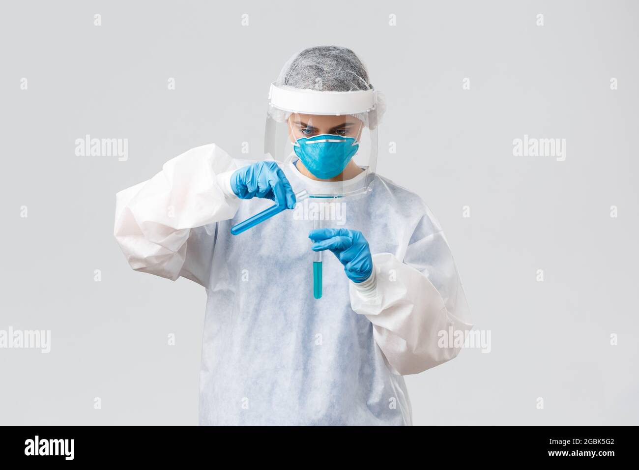 Covid-19, medical research, healthcare workers and quarantine concept ...