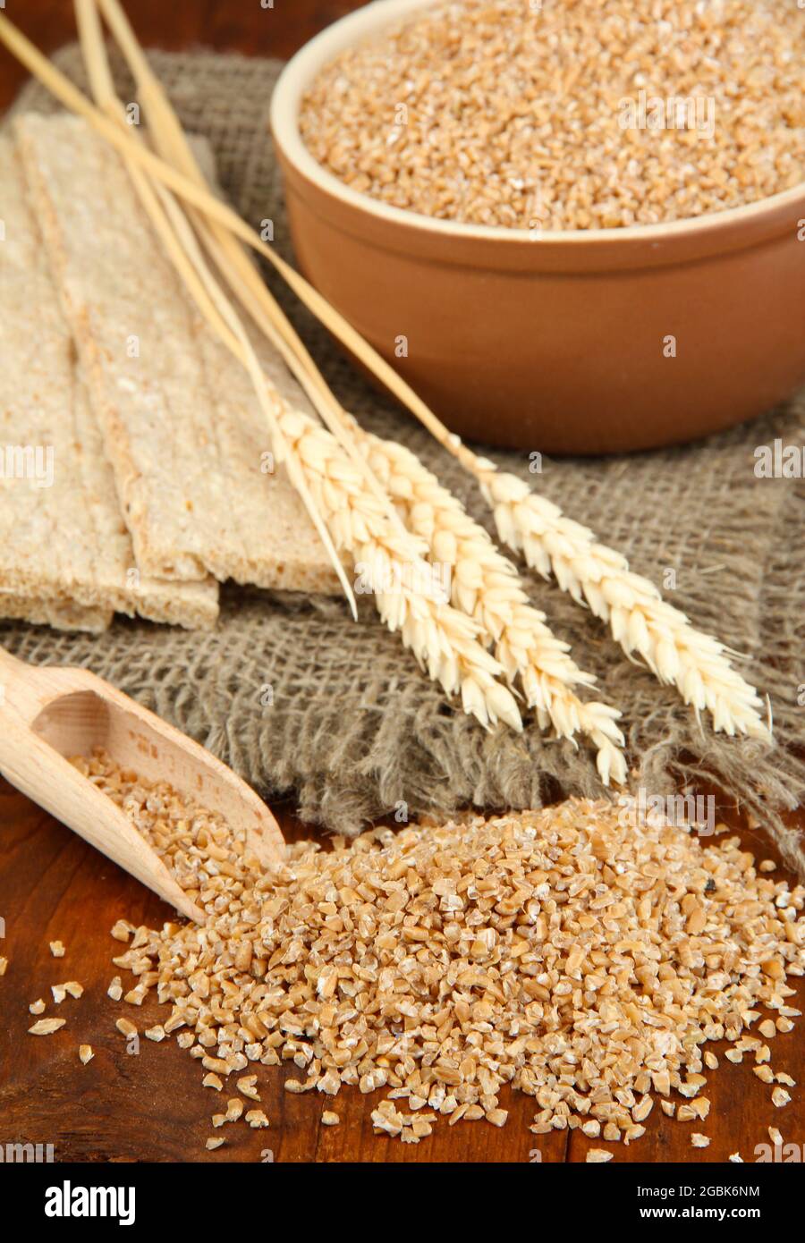 Wheat bran on the table Stock Photo - Alamy
