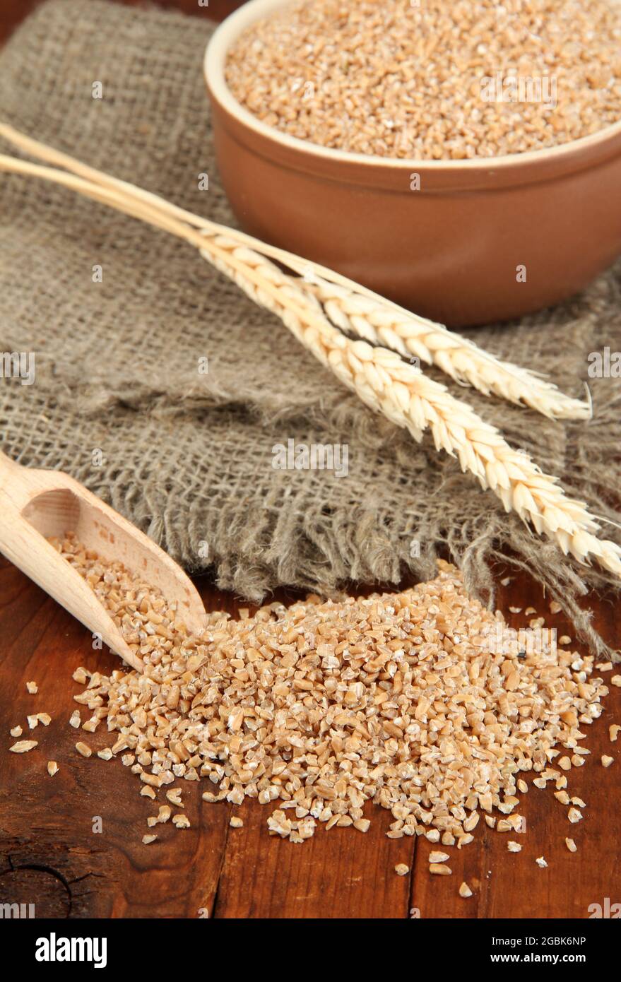 Wheat bran on the table Stock Photo - Alamy