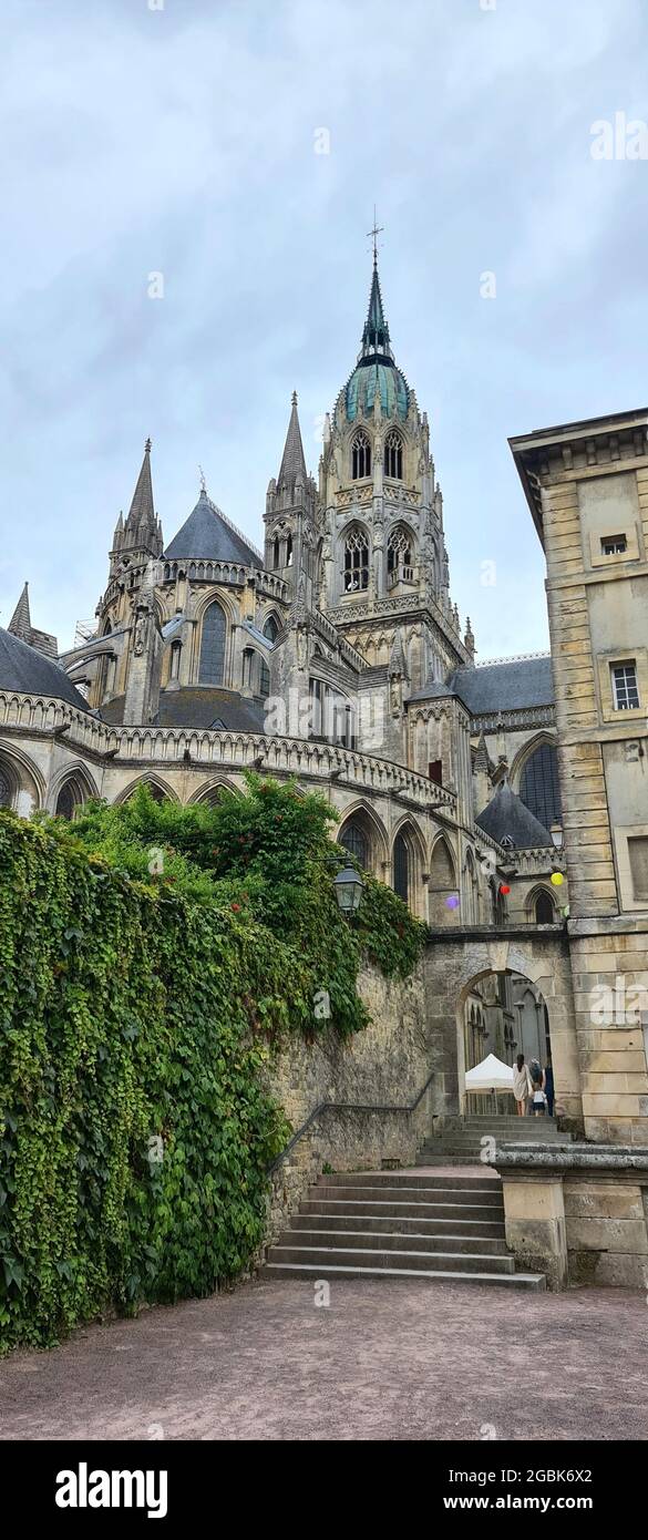 Cathedral in the old town centre of Bayeux, Normandy, France Stock ...