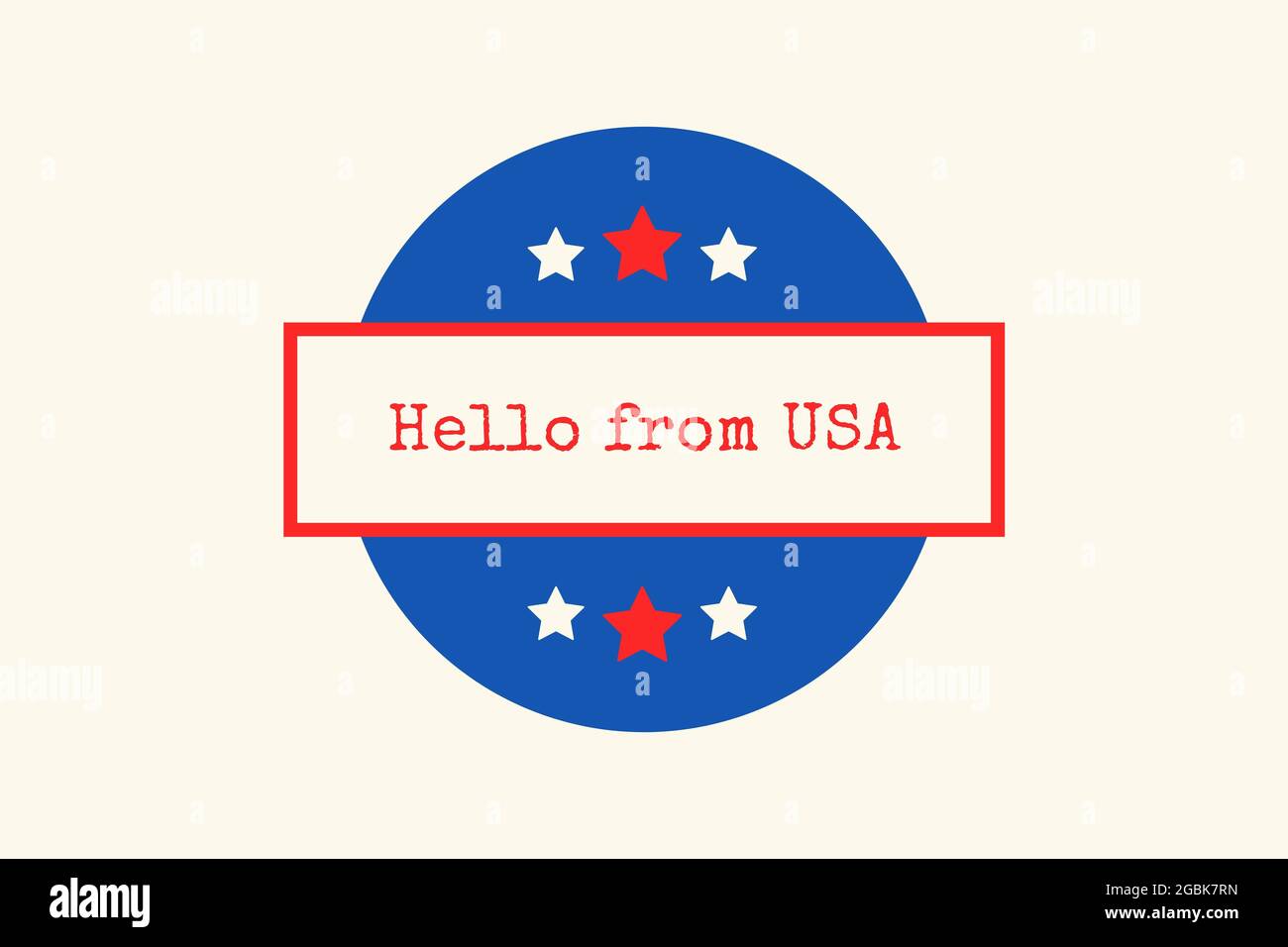 Hello from usa sign Stock Photo - Alamy