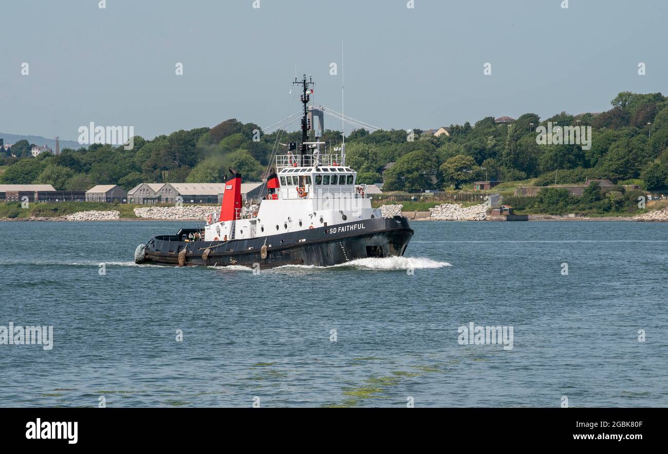 Plymouth, Devon, England, UK. 2021. SD Faithful a support ship for the ...