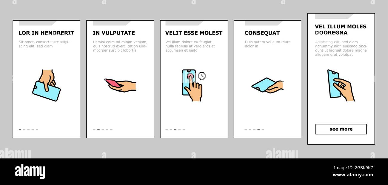 Smartphone Gesture Onboarding Icons Set Vector Stock Vector Image & Art ...