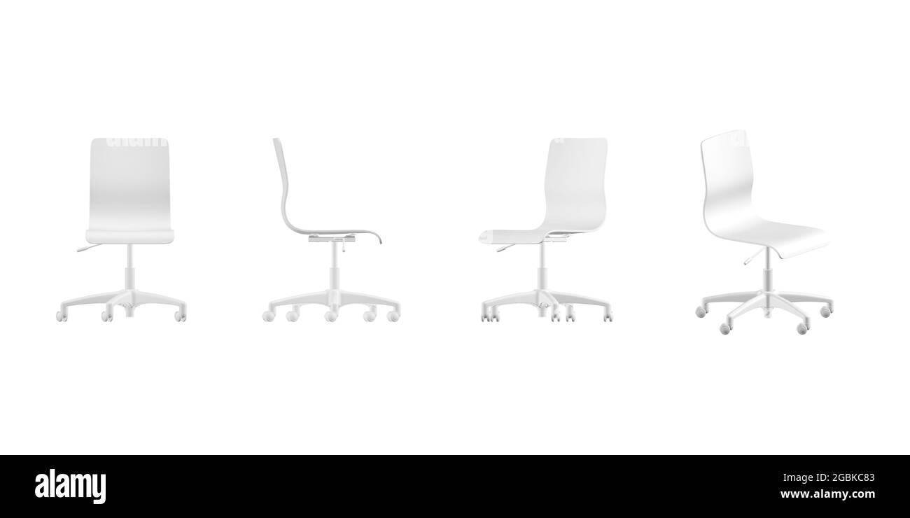 Office chair mockup isolated on white - 3d render Stock Photo - Alamy
