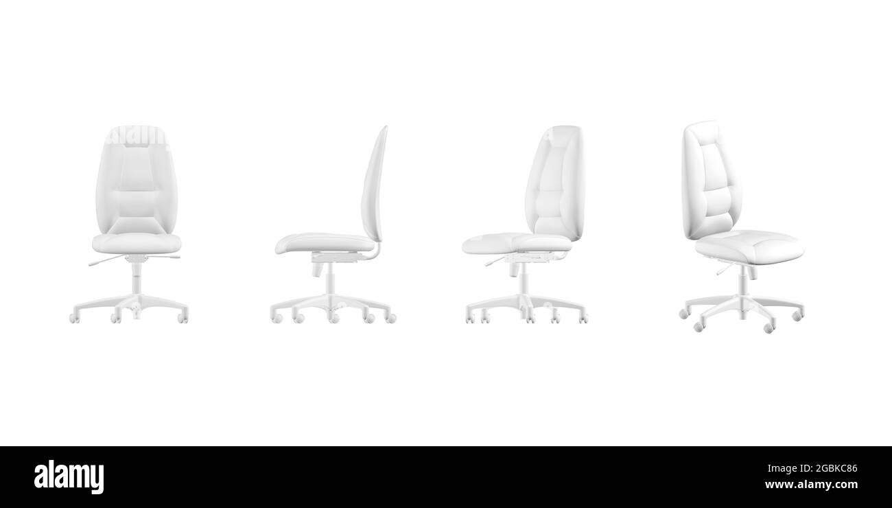 Office chair mockup isolated on white - 3d render Stock Photo - Alamy