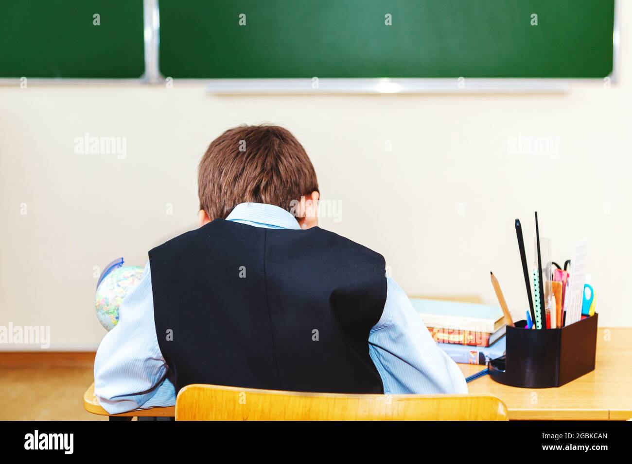 Schoolboy in the class. Education and training concept Stock Photo - Alamy