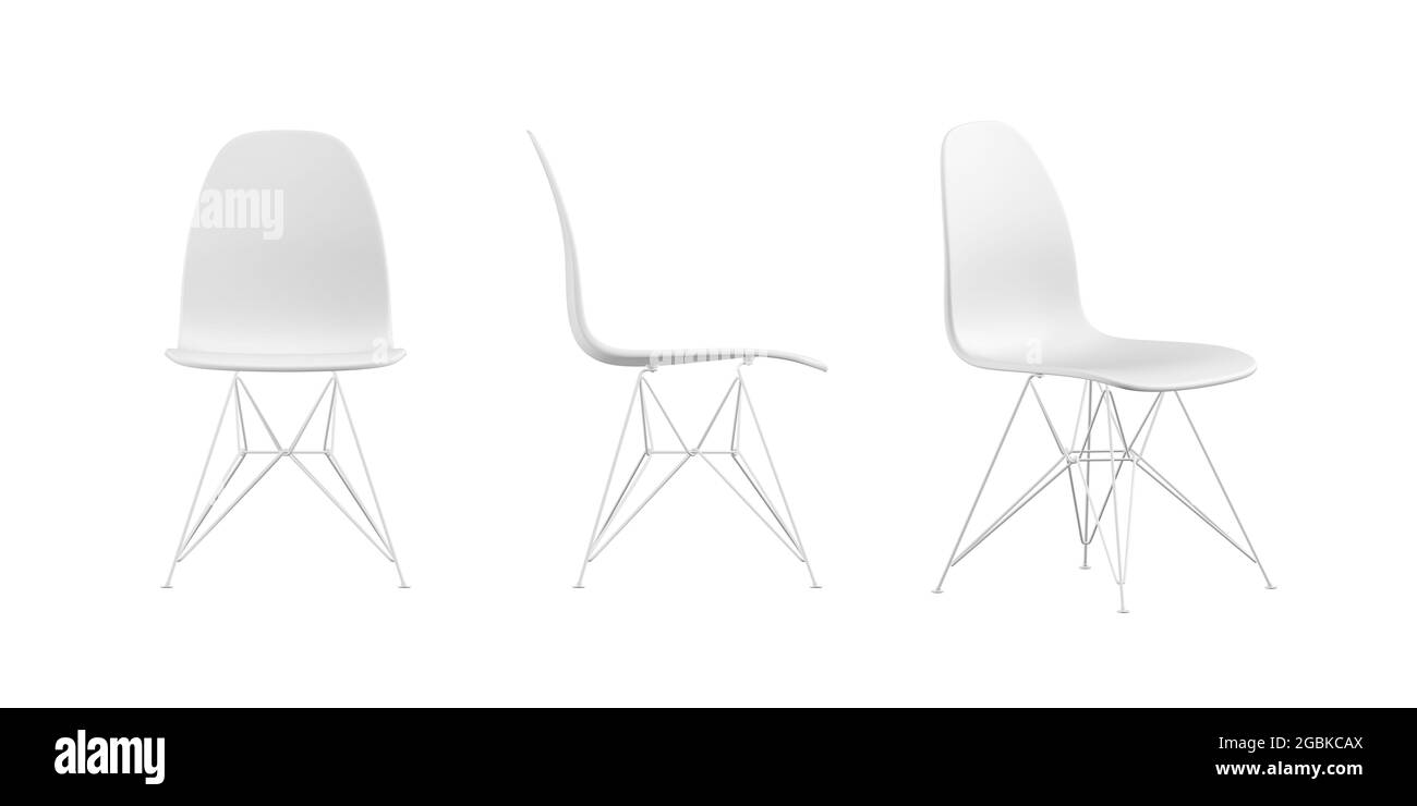 Designer chair mockup isolated on white background - 3d render Stock ...