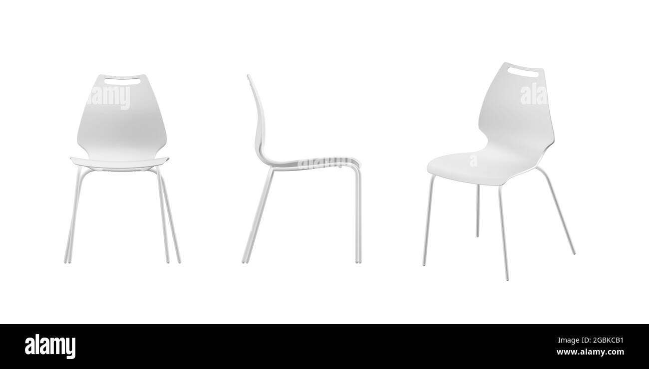 Designer chair mockup isolated on white background - 3d render Stock ...