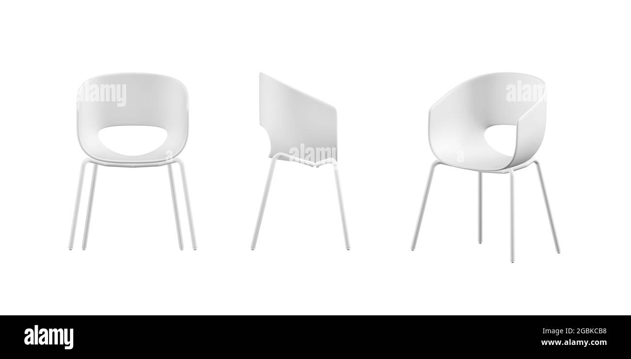Designer chair mockup isolated on white background - 3d render Stock ...