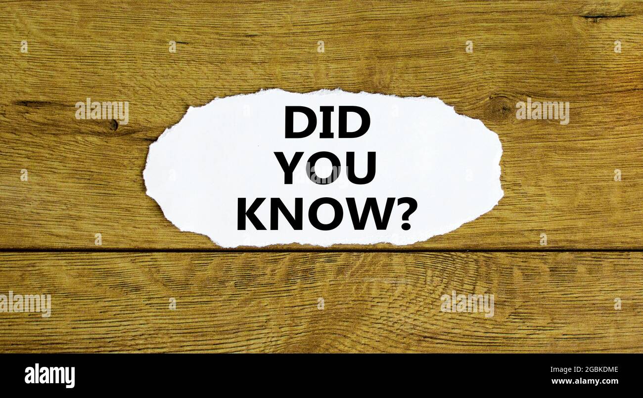 Did you know symbol. Words 'Did you know' on white paper. Beautiful ...
