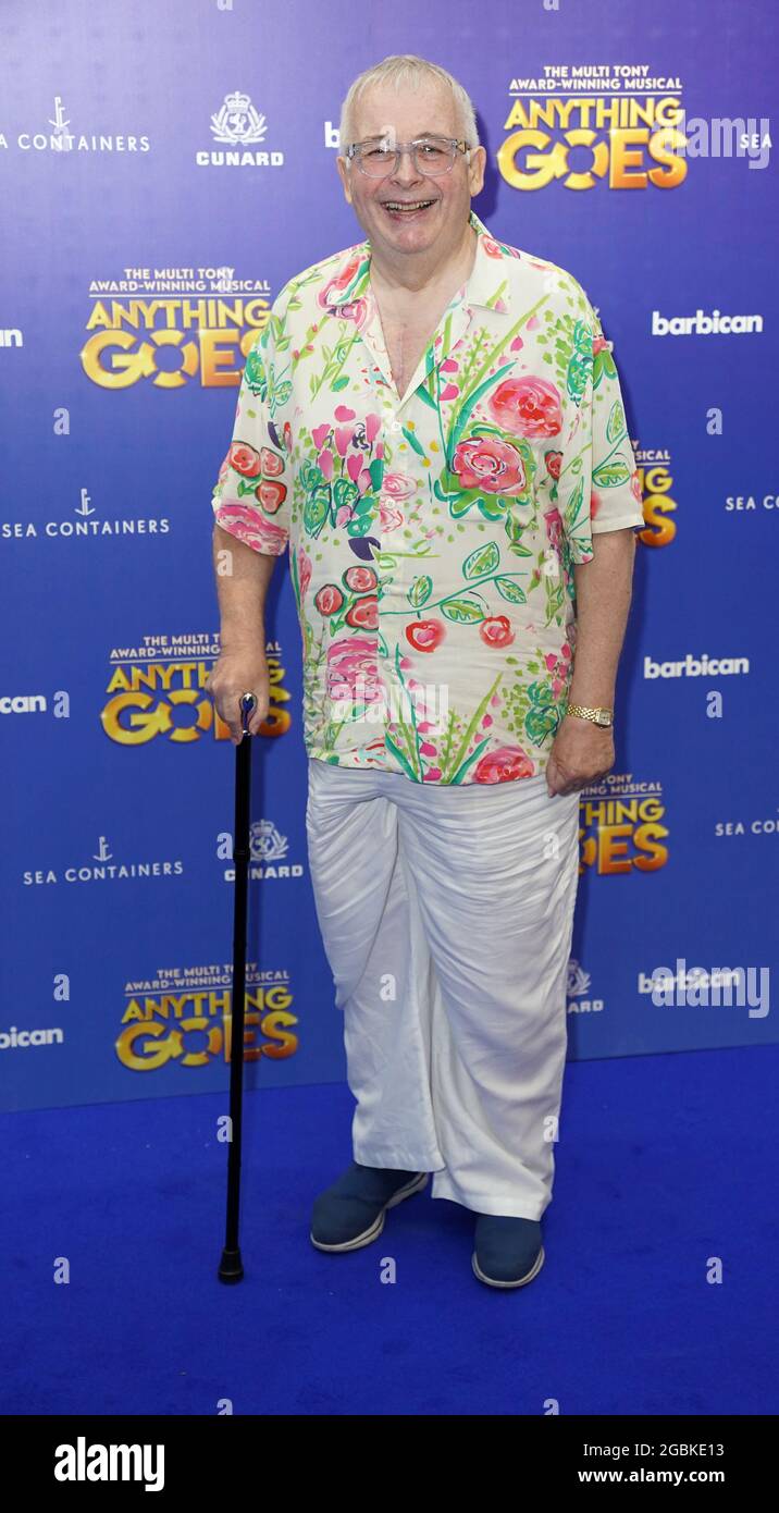 Christopher Biggins arrives for a performance of Anything Goes, the ...
