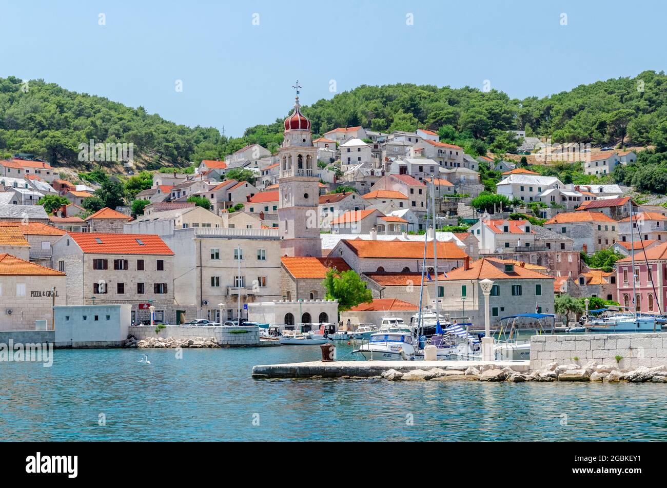 Picturesque bay of Pucisca. Pucisca lies at the end of deep natural bay ...