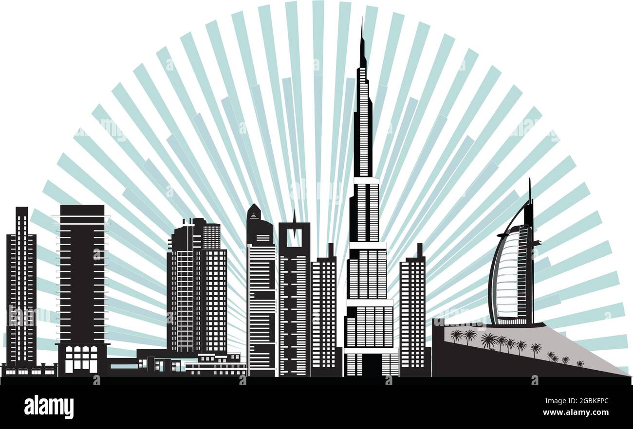 Dubai waterfront Stock Vector Images - Alamy