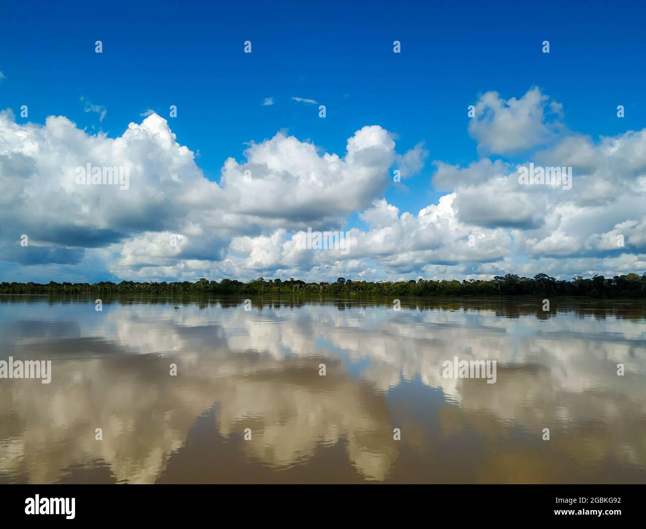 Amazon River and clouds reflex Stock Photo - Alamy