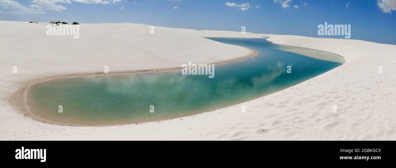 Sand Dunes and Lagoons in Lencois Maranhenses, Brazil Stock Photo - Alamy