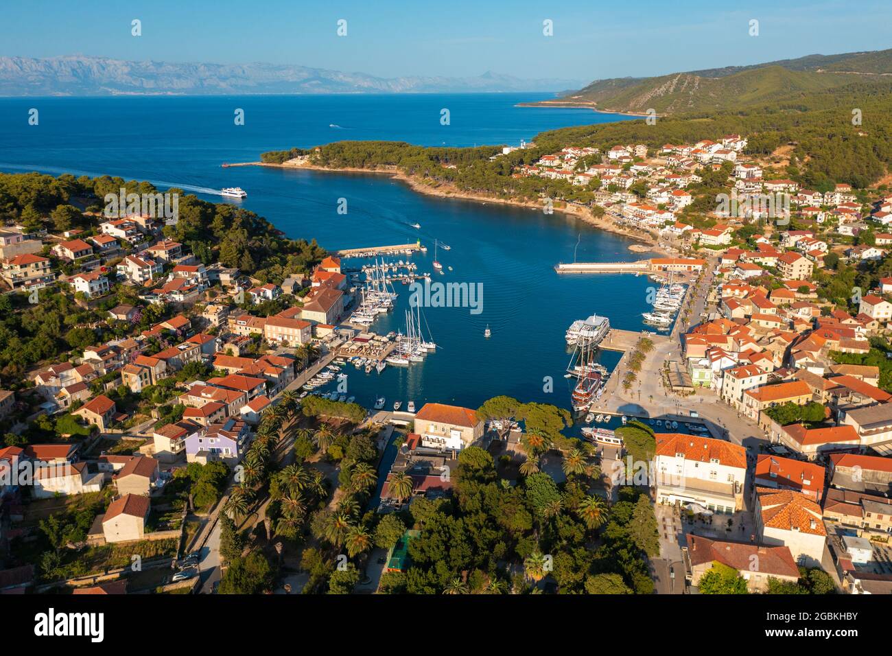 Aerial view of Jelsa town on Hvar island, Croatia Stock Photo - Alamy