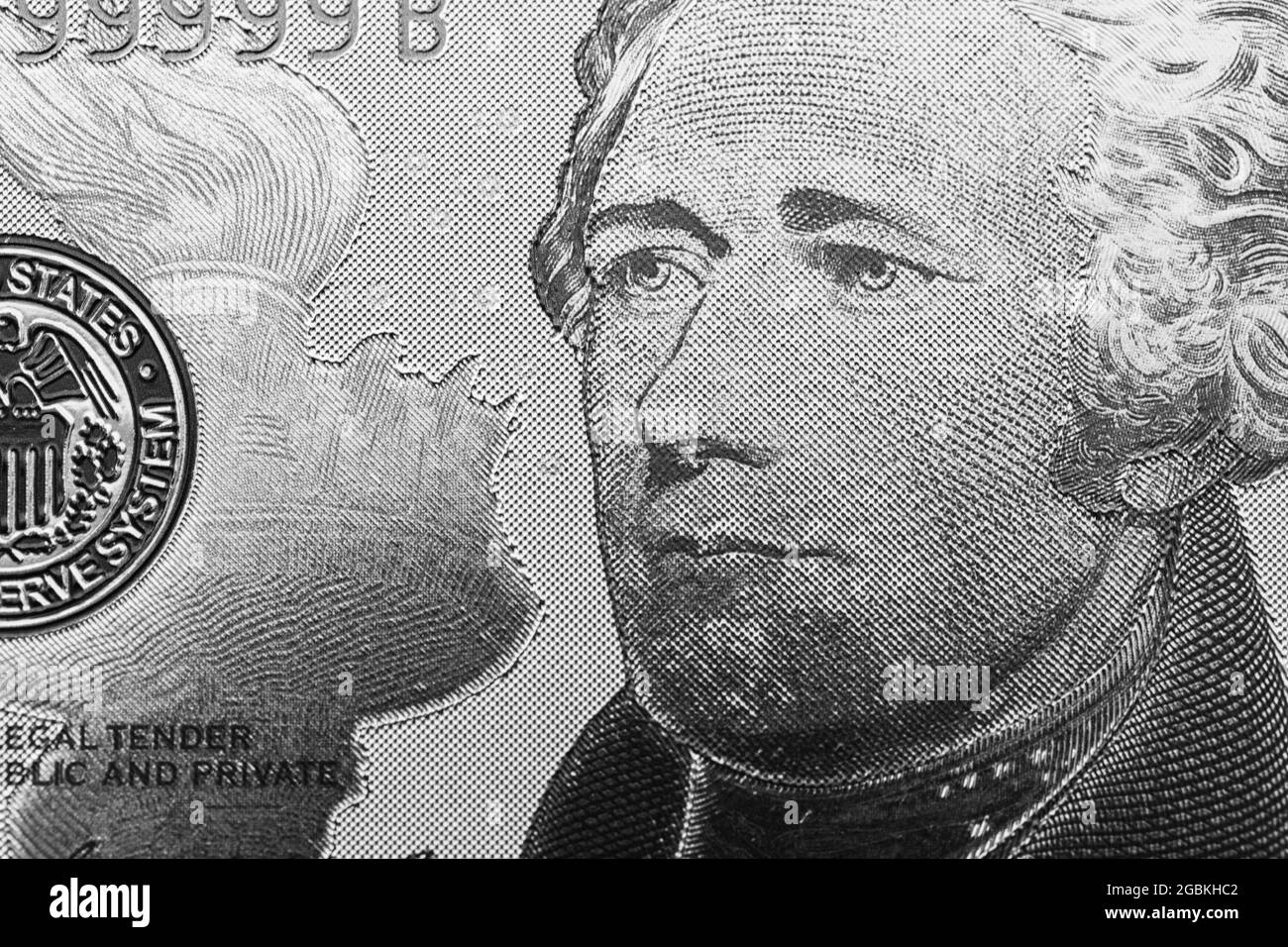 Closeup of 10 dollar bill for design purpose Stock Photo - Alamy