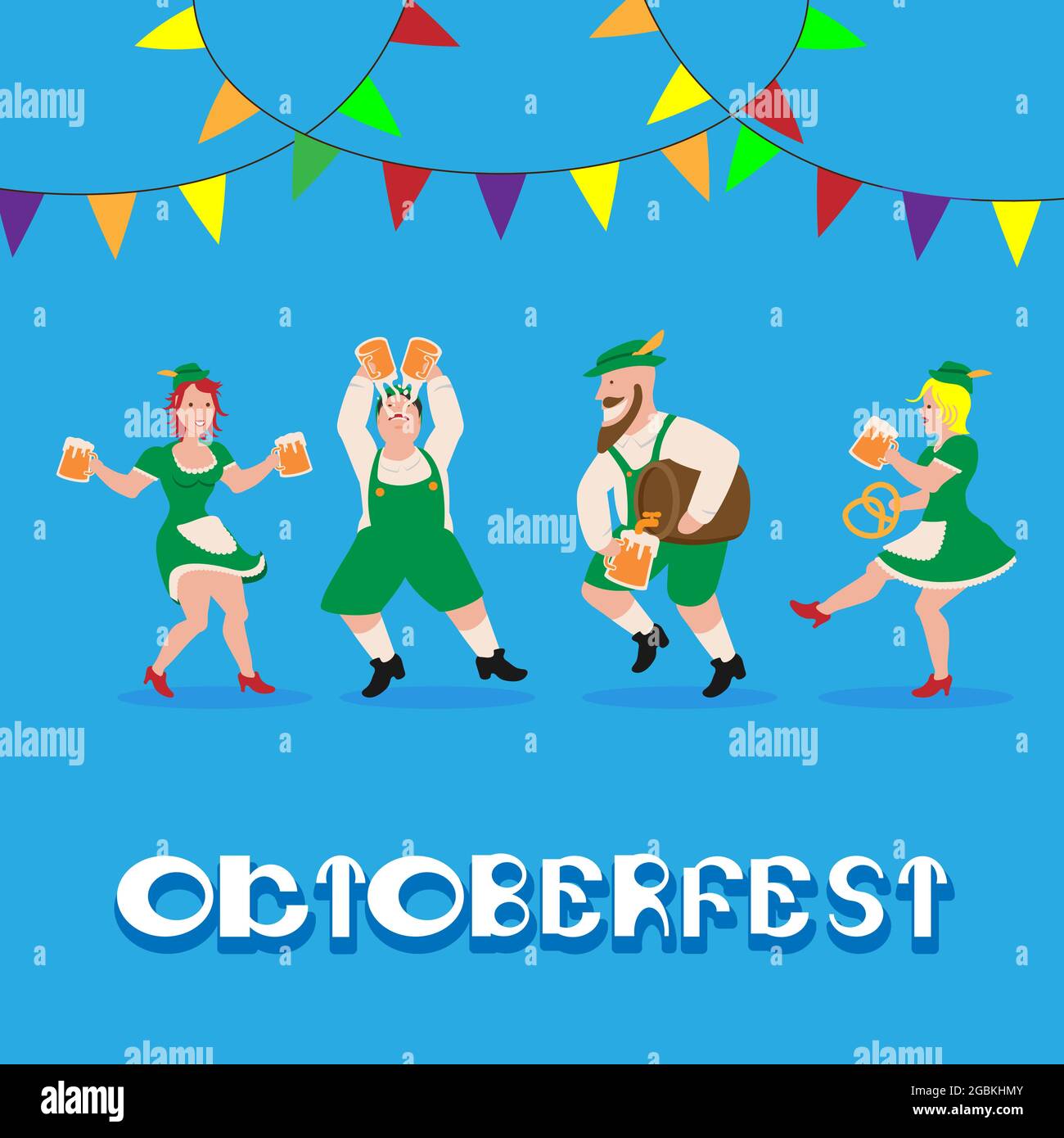Women In Traditional Bavarian Dress Stock Vector Images - Alamy
