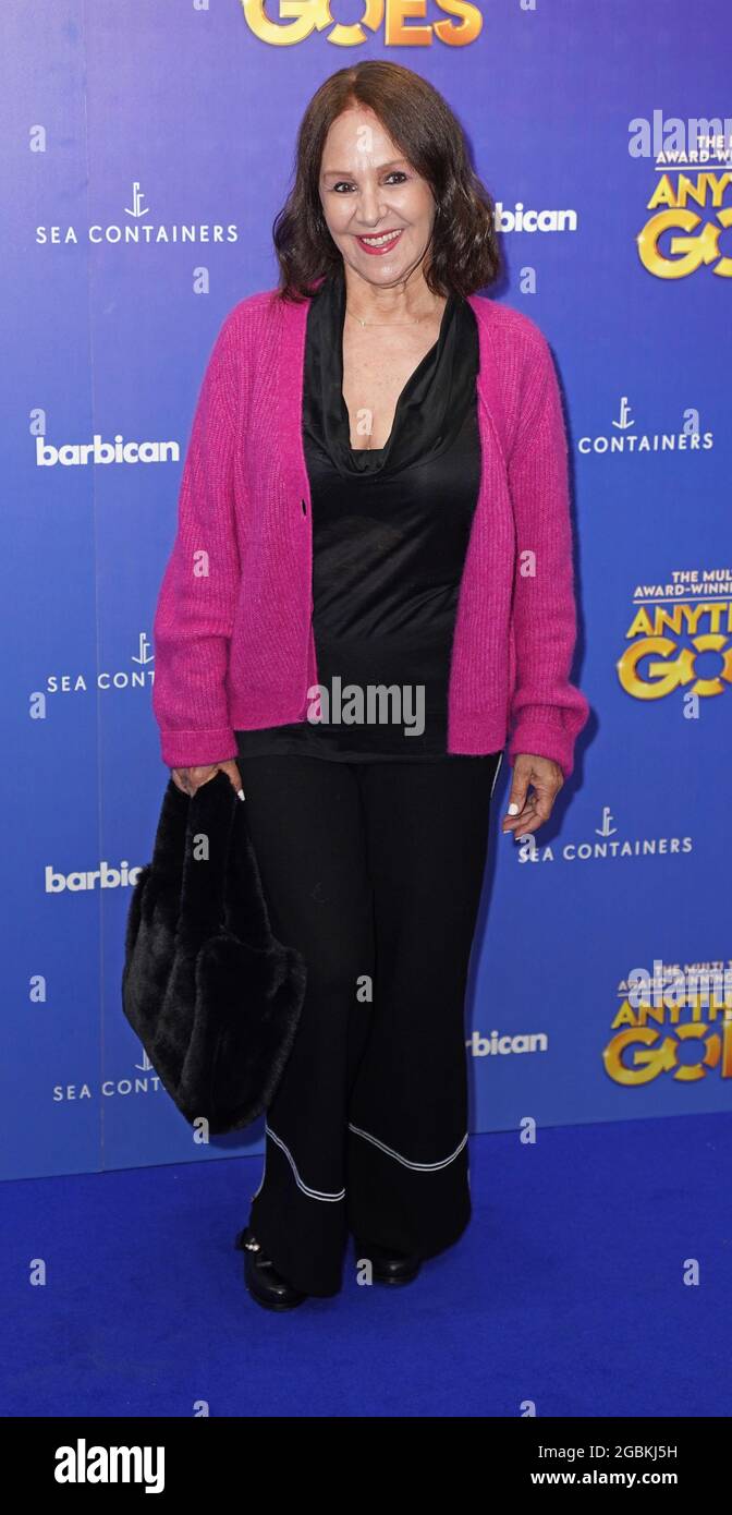 Arlene Phillips arrives for a performance of Anything Goes, the multi ...