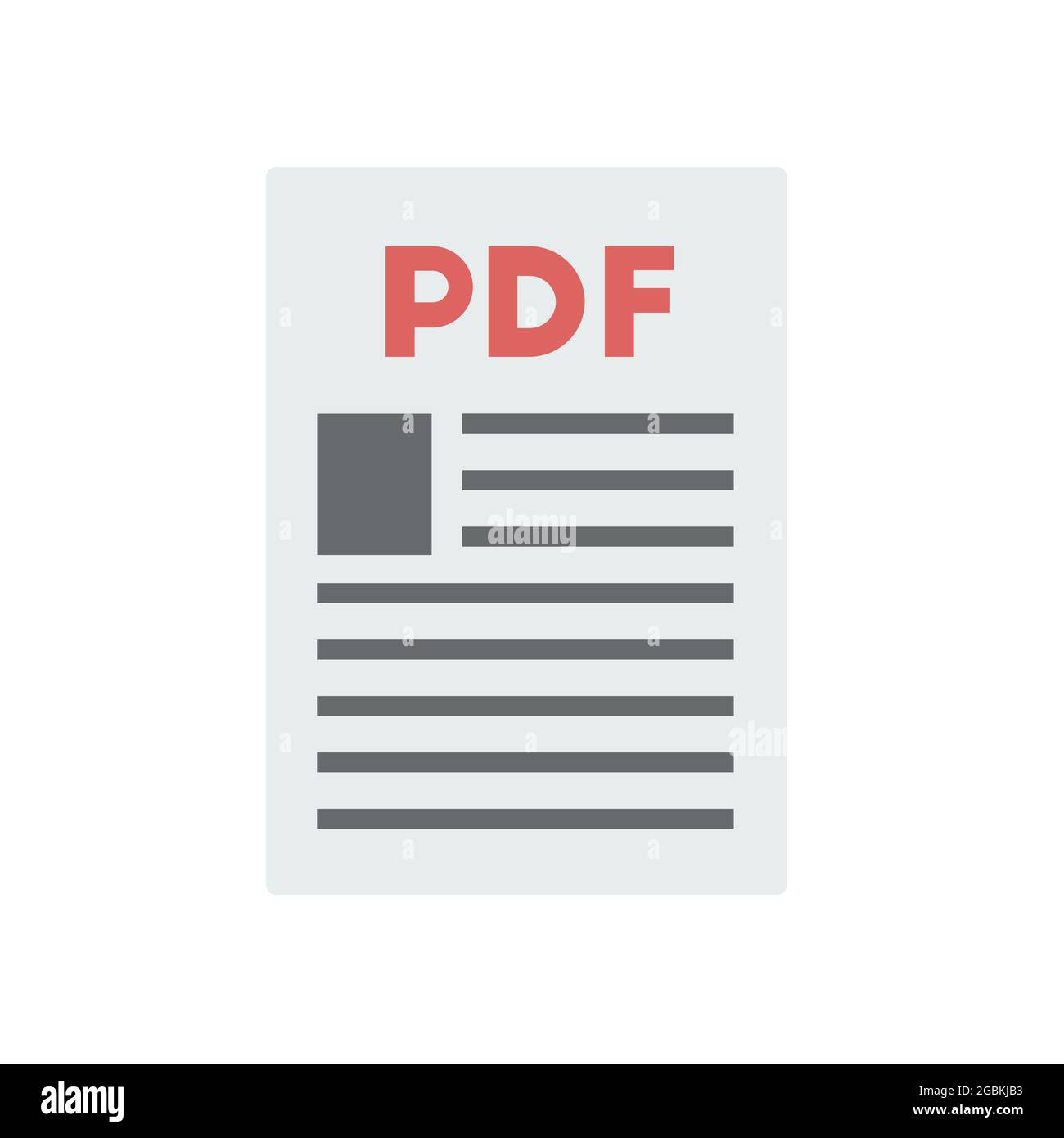 Flat design style. vector pdf icon illustration isolated on white, pdf ...