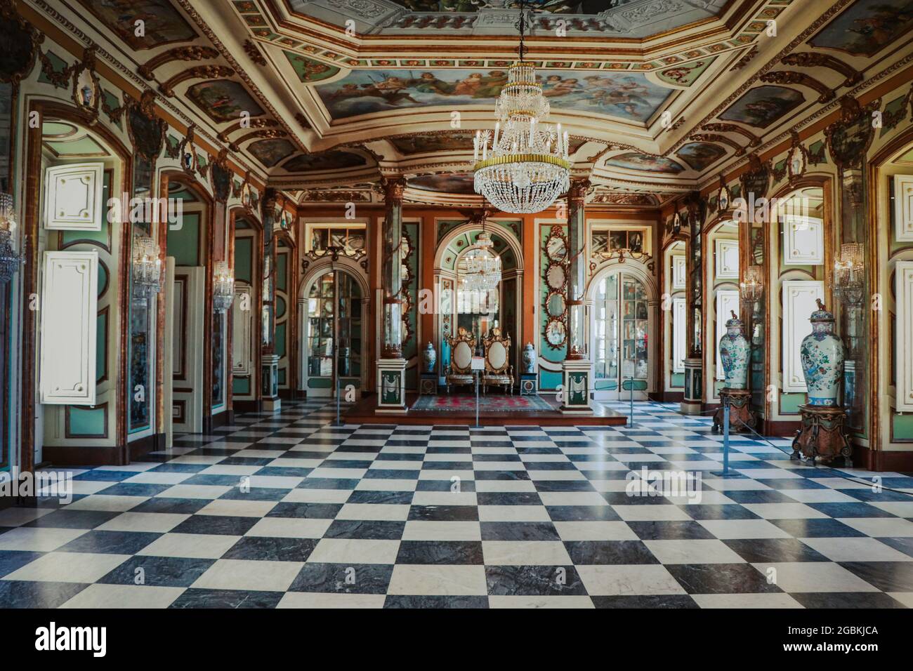 Magnificent interior design and painting inside an old building Stock ...