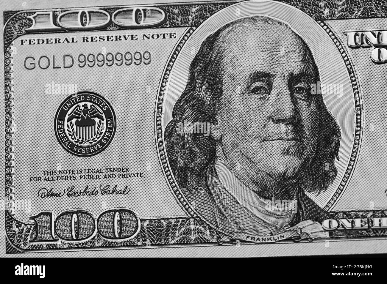 Old hundred banknote Black and White Stock Photos & Images - Alamy