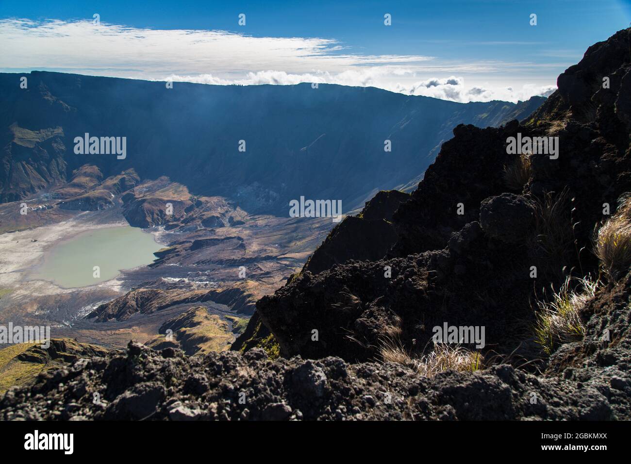 Great kaldera of Tambora at West Nusa Tenggara, Indonesia Stock Photo ...