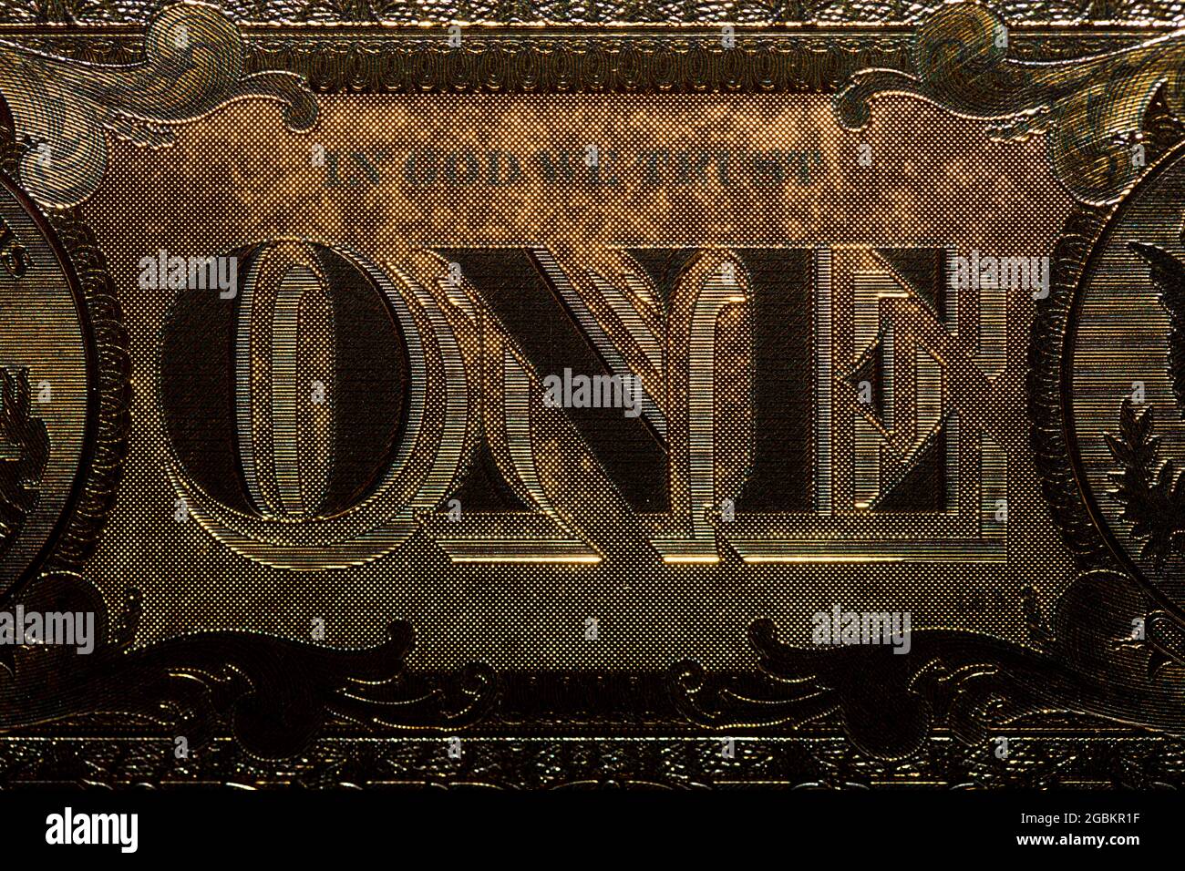 golden 1 US dollar banknote for design purpose Stock Photo - Alamy