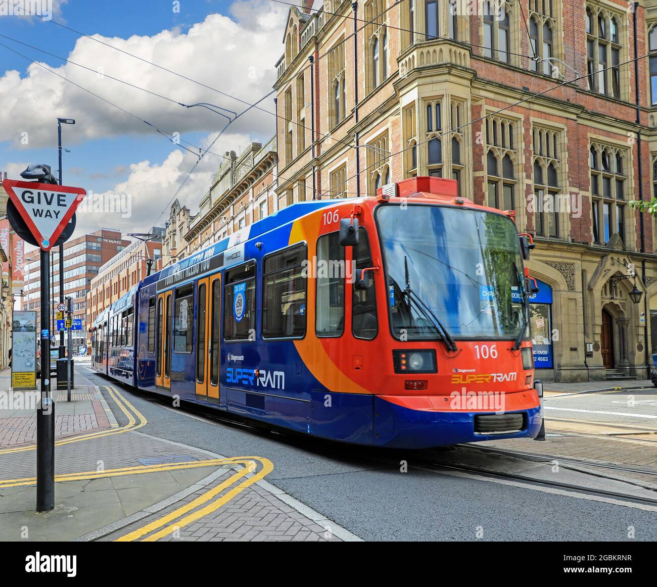A tram in Sheffield, South Yorkshire, England, UK Stock Photo - Alamy