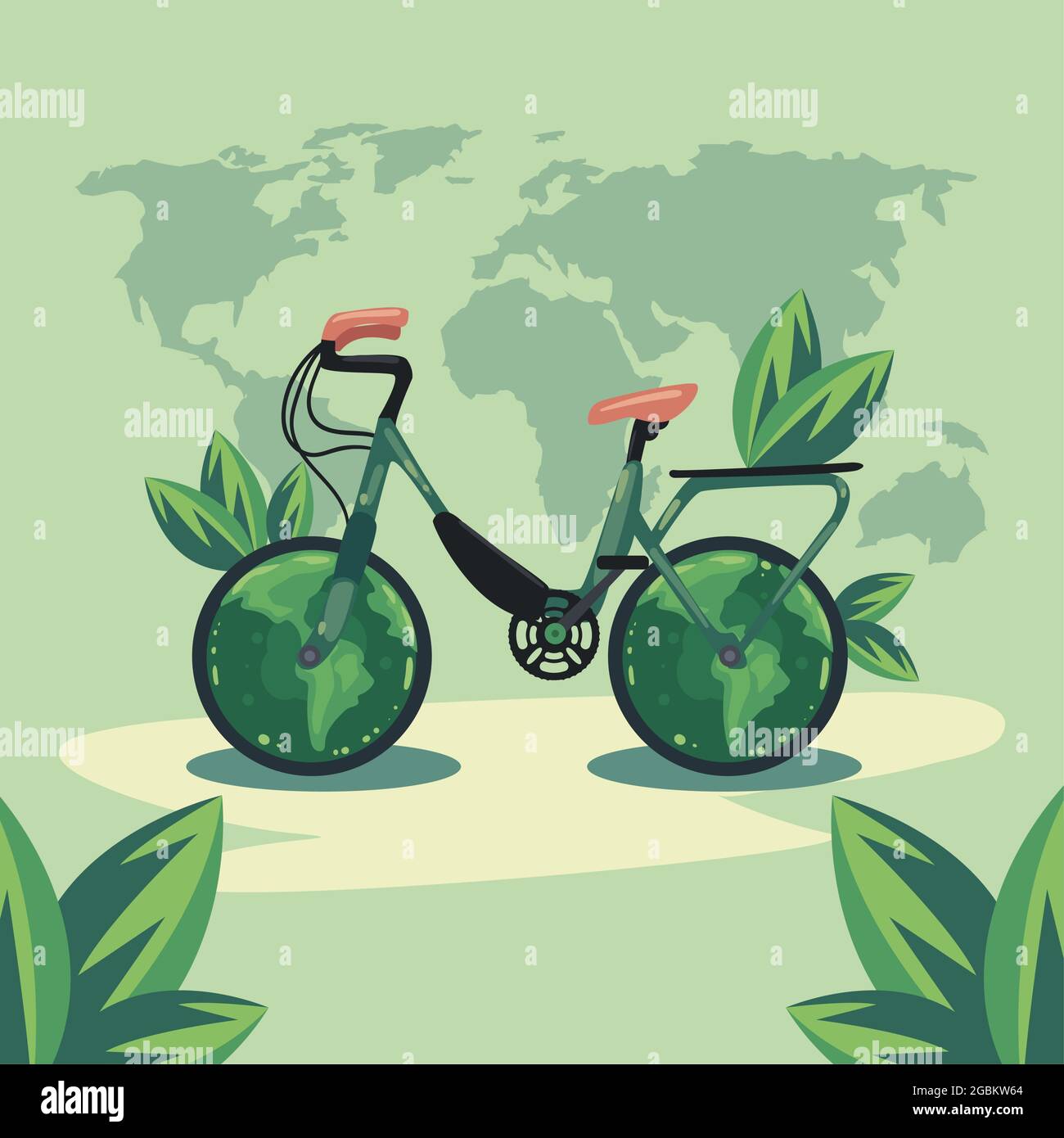 ecology bicycle in earth maps Stock Vector Image & Art - Alamy