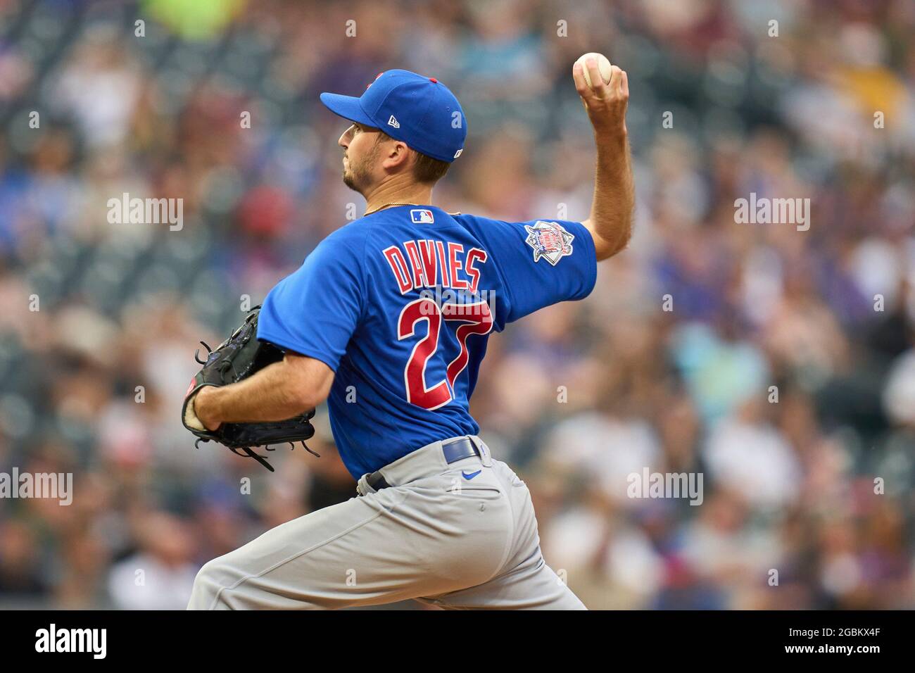August 3 2021: Chicago Cubs pitcher Zack Davies (27) throws a pitch the ...