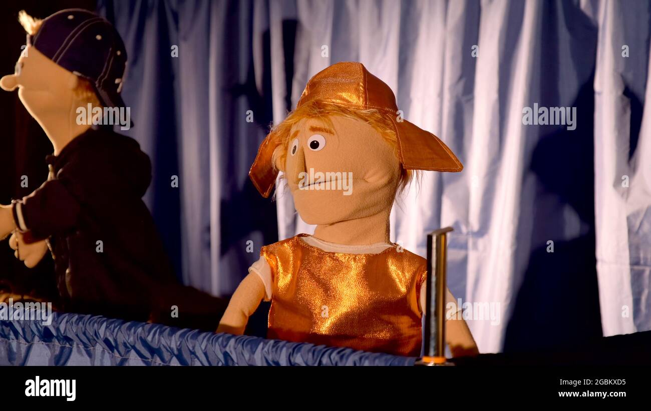 Puppet Roman soldier in action. In the background there is the other ...