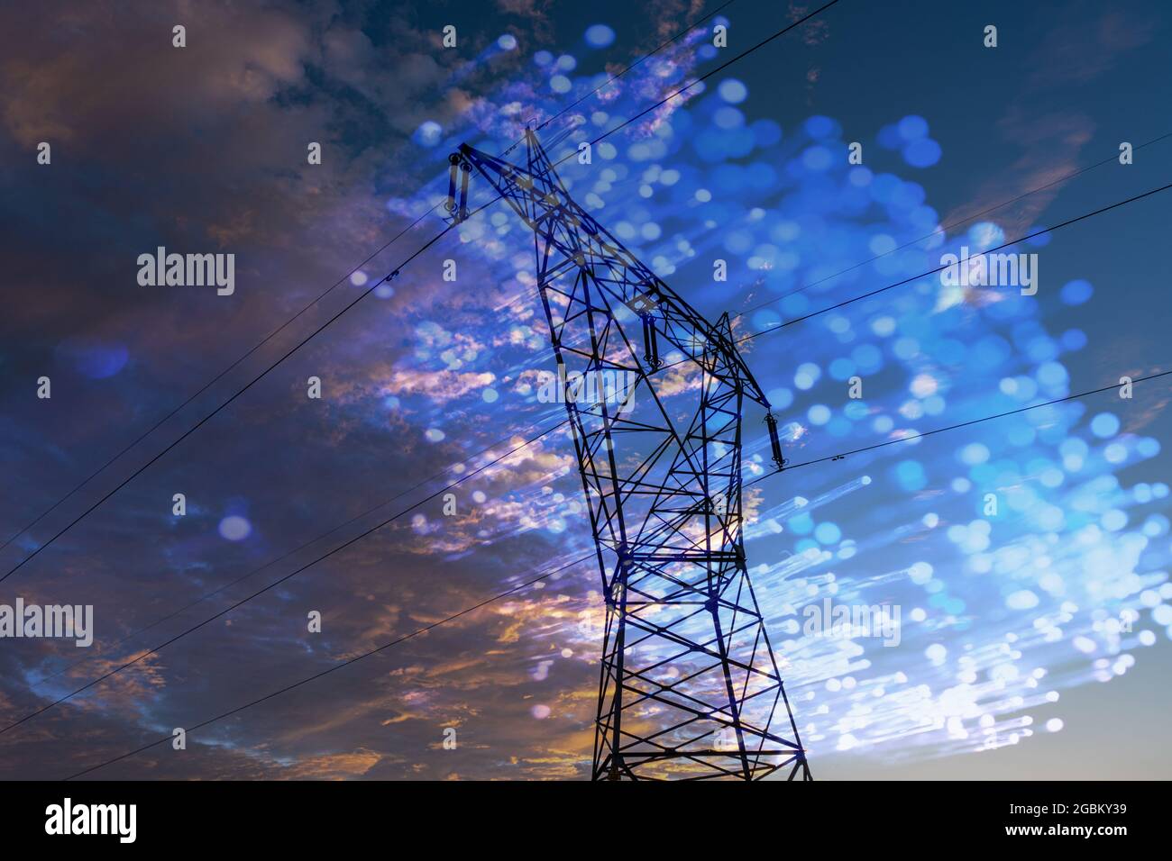 Graphic representation of electricity consumption, technology and ...