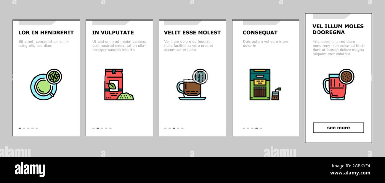 Tea Drink Production Onboarding Icons Set Vector Stock Vector Image ...