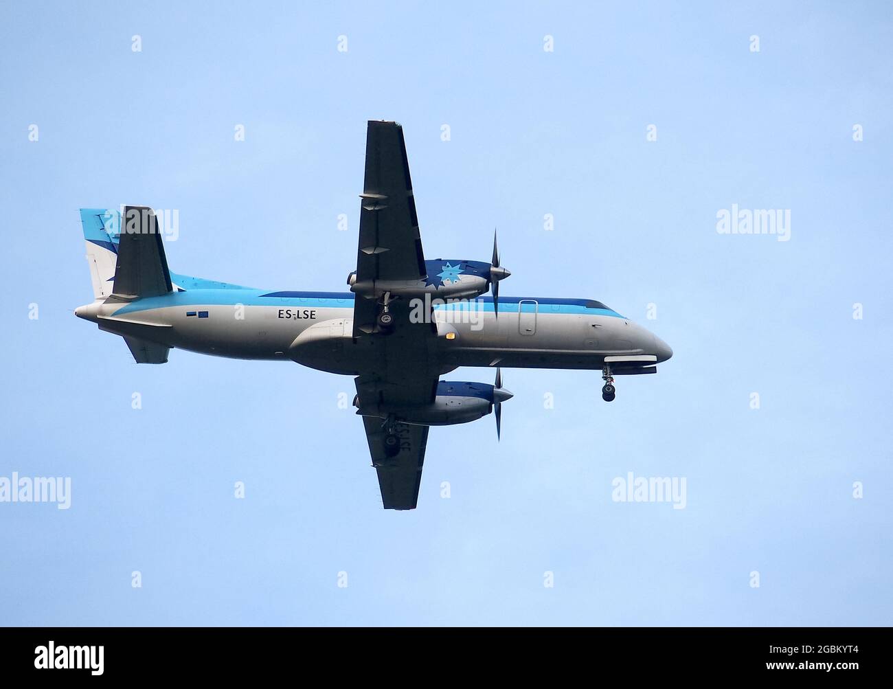 Saab 340 airplane (is a Swedish twin-engine turboprop aircraft Stock ...