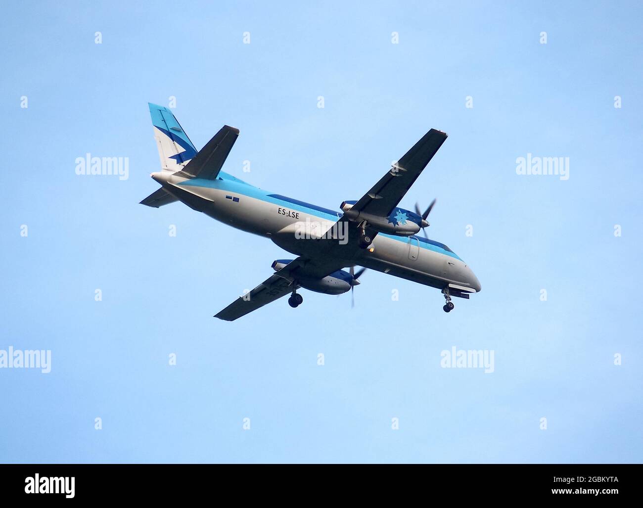 Saab 340 airplane (is a Swedish twin-engine turboprop aircraft Stock ...