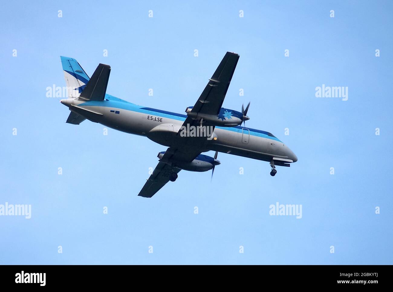 Saab 340 airplane (is a Swedish twin-engine turboprop aircraft Stock ...