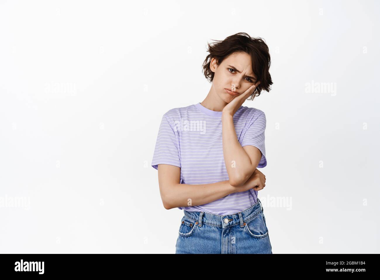 Lean over woman hi-res stock photography and images - Alamy