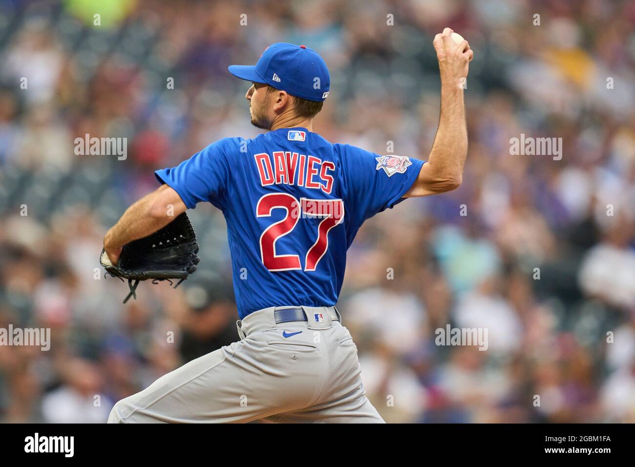 August 3 2021: Chicago Cubs pitcher Zack Davies (27) throws a pitch the ...