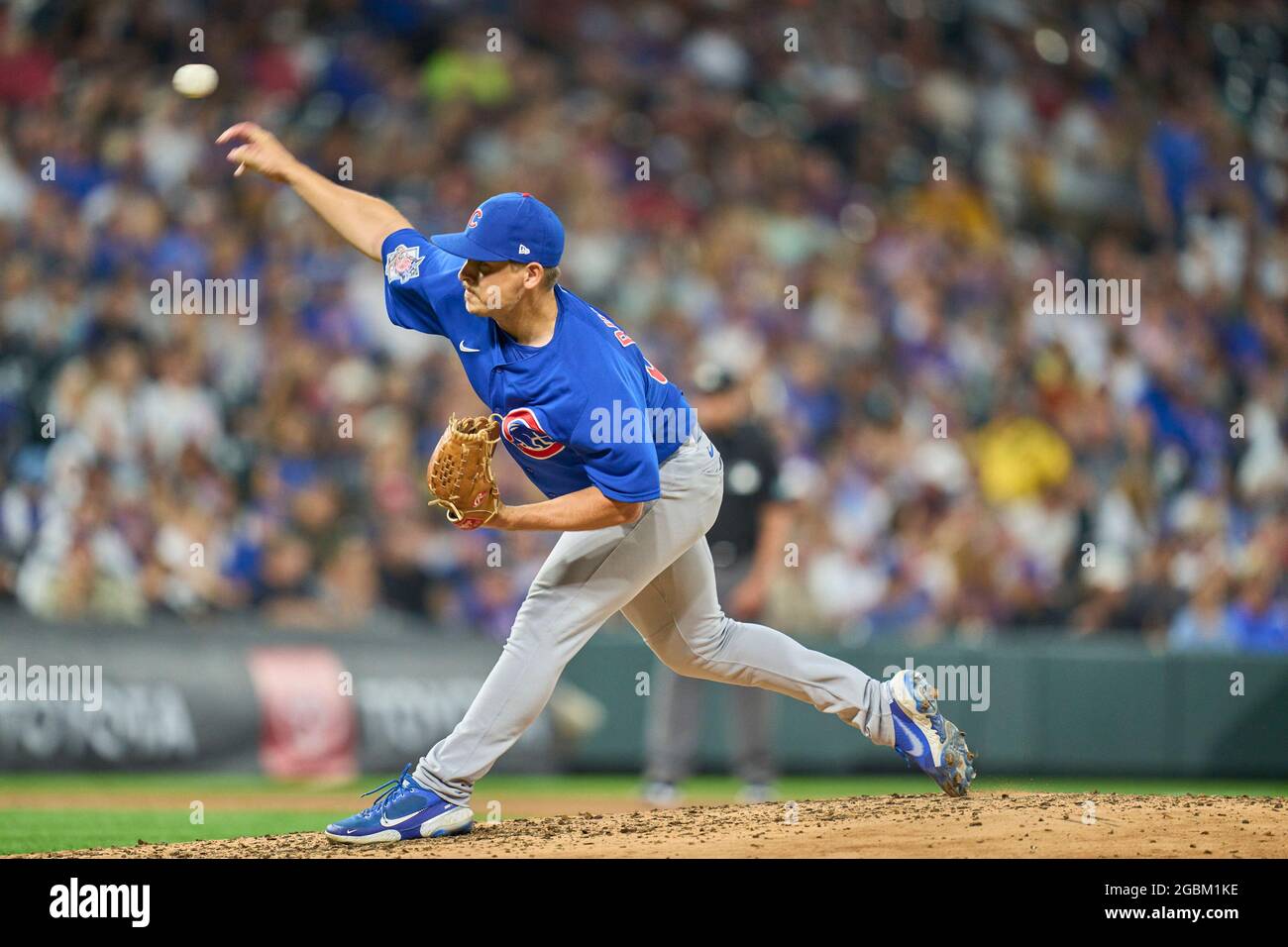 August 3 2021: Chicago Cubs pitcher Michael Rucker (59) throws a pitch ...